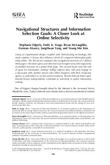 (PDF) Navigational Structures and Information Selection Goals: A Closer ...