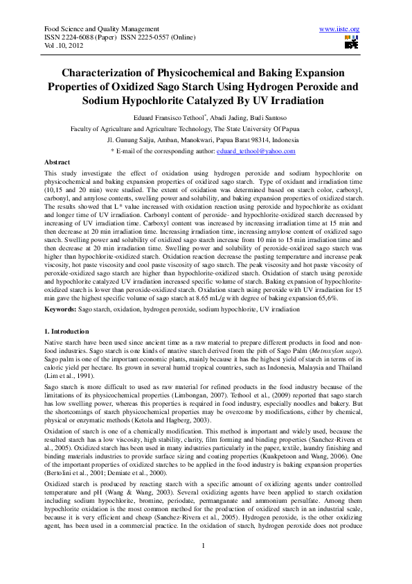 (PDF) Characterization of Physicochemical and Baking Expansion Properties of Oxidized Sago ...