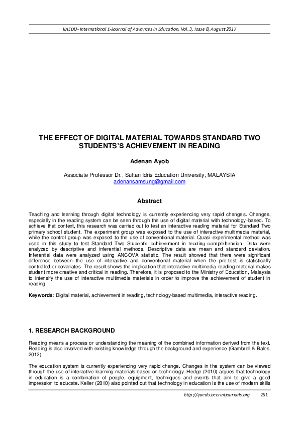 (PDF) The Effect of Digital Material Towards Standard Two Students’s ...