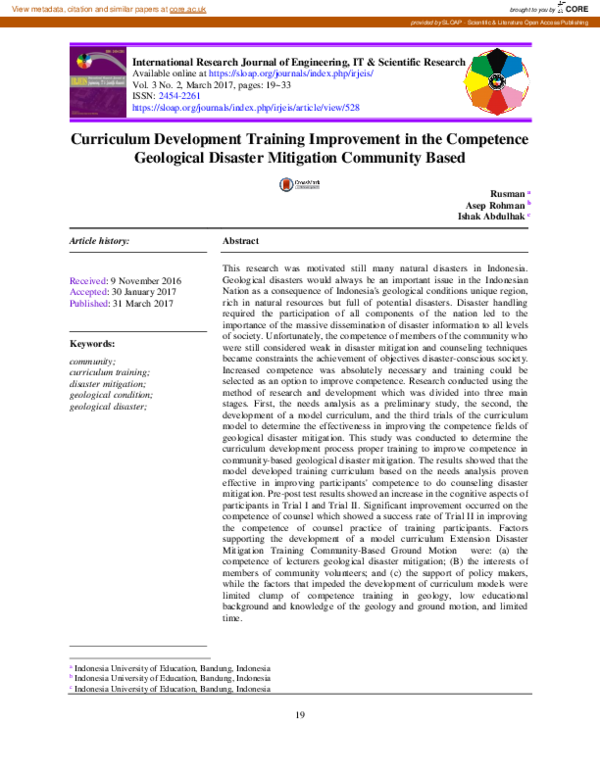 (PDF) Curriculum Development Training Improvement in the Competence ...