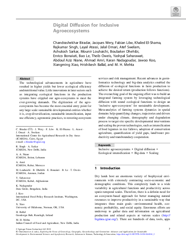 (PDF) Digital Diffusion for Inclusive Agroecosystems