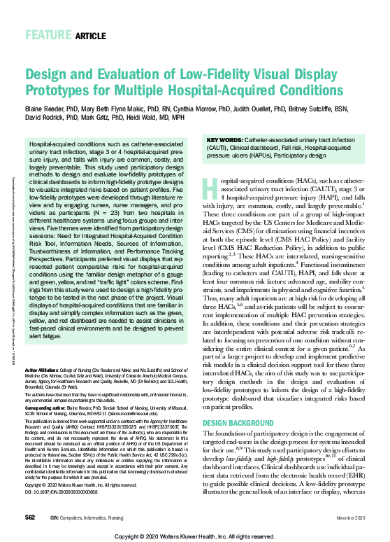 (PDF) Design and Evaluation of Low-Fidelity Visual Display Prototypes for Multiple Hospital ...