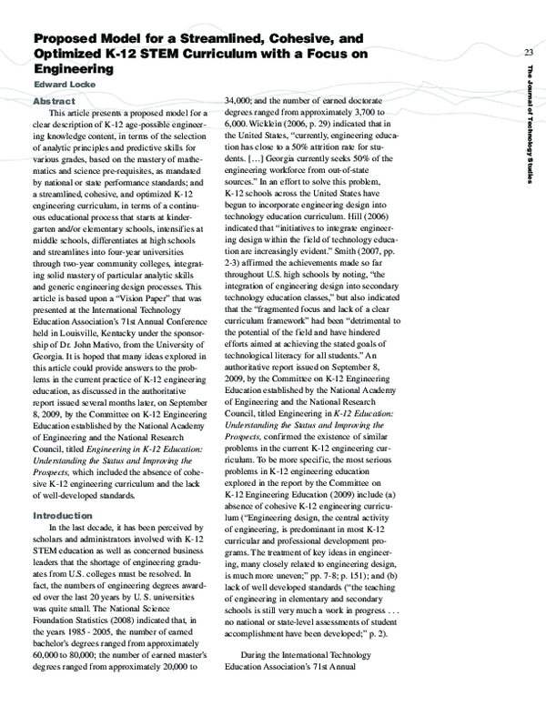 (PDF) Proposed Model for a Streamlined, Cohesive, and Optimized K-12 ...