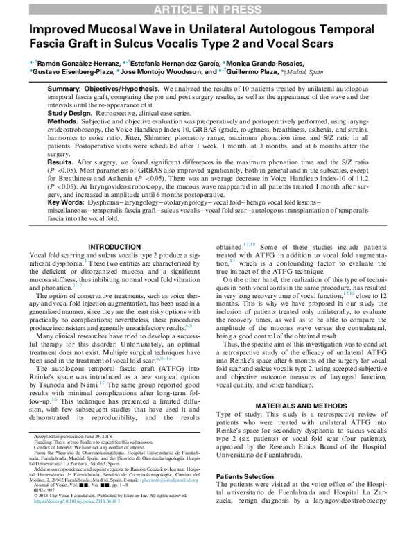 (PDF) Improved Mucosal Wave in Unilateral Autologous Temporal Fascia ...