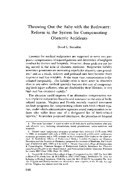 (PDF) Throwing out the baby with the bathwater: reform in the system ...