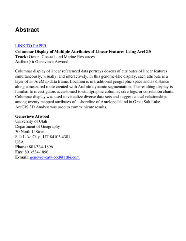 (PDF) Columnar Display of Multiple Attributes of Linear Features Using ...