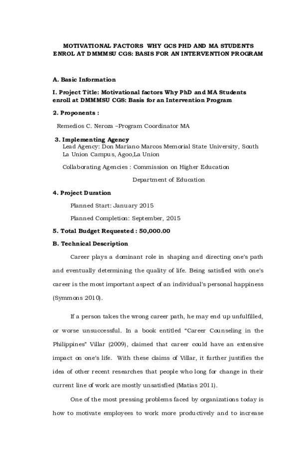 (DOC) Chapter MOTIVATIONAL FACTORS FOR CGS STUDENTS