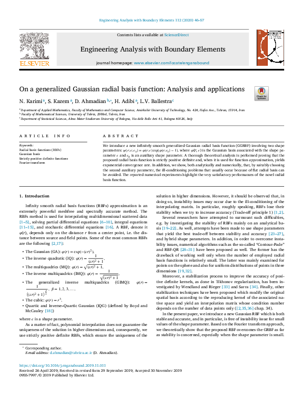 (PDF) Generalized Gaussian Radial Basis Function Analysis