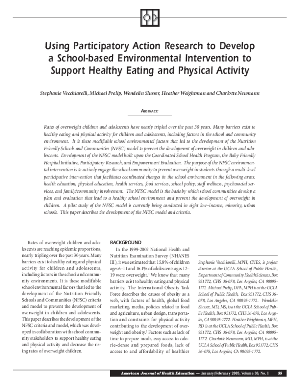 (PDF) Using Participatory Action Research to Develop a School-based ...