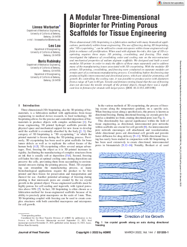 (PDF) A Modular Three-Dimensional Bioprinter for Printing Porous ...