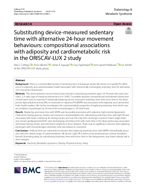 (PDF) Substituting device-measured sedentary time with alternative 24-hour movement behaviours ...