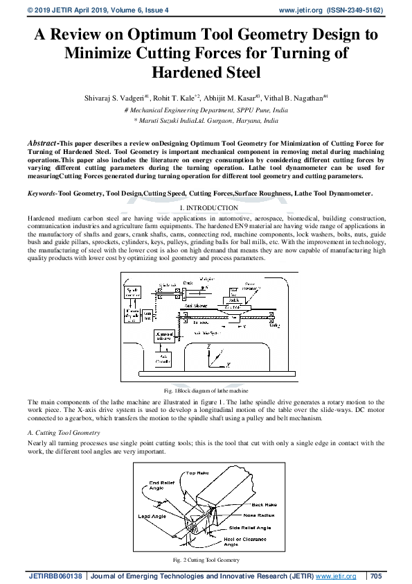 (PDF) A Review on Optimum Tool Geometry Design to Minimize Cutting ...