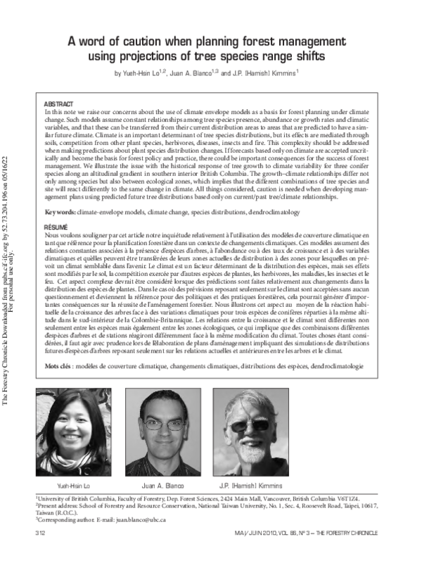 (PDF) A word of caution when planning forest management using ...