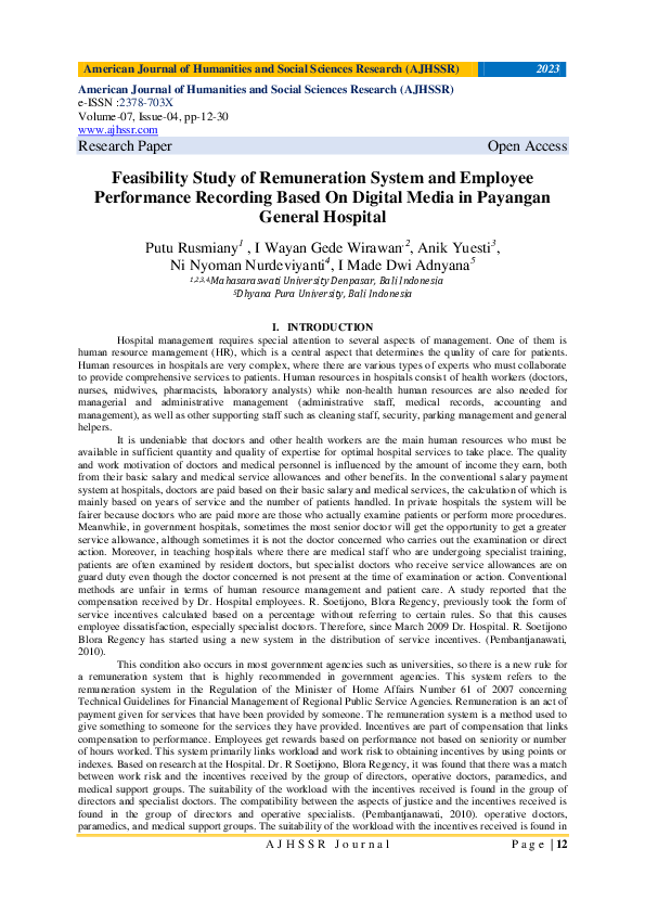 (PDF) Feasibility Study of Remuneration System and Employee Performance ...