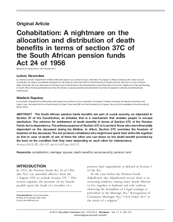 (PDF) Cohabitation: A nightmare on the allocation and distribution of ...