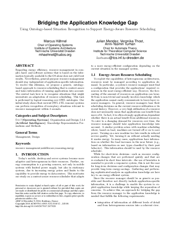 (PDF) Bridging the application knowledge gap