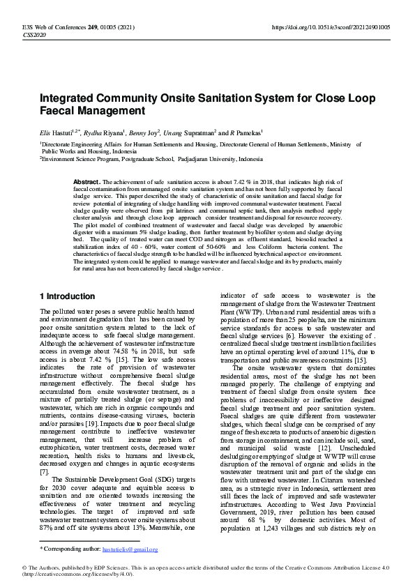 (PDF) Integrated Community Onsite Sanitation System for Close Loop ...