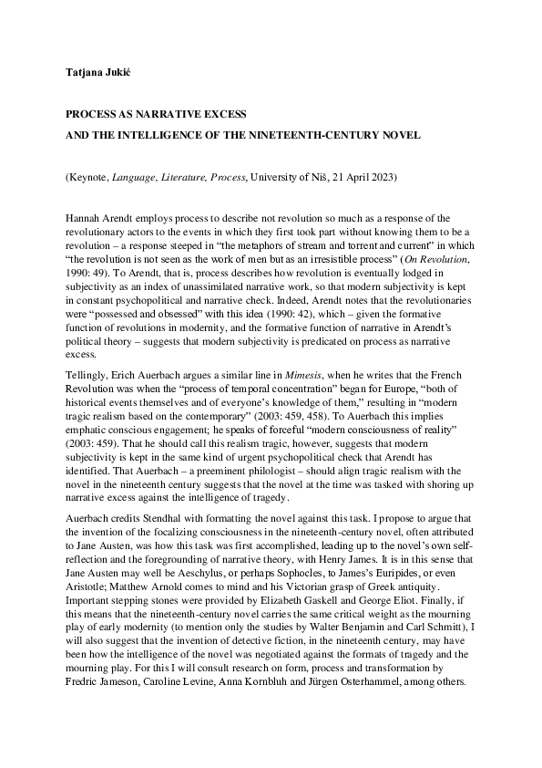 (PDF) Process as Narrative Excess and the Intelligence of the ...