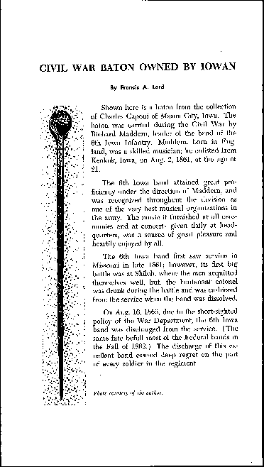 (PDF) Civil War Baton Owned By Iowan
