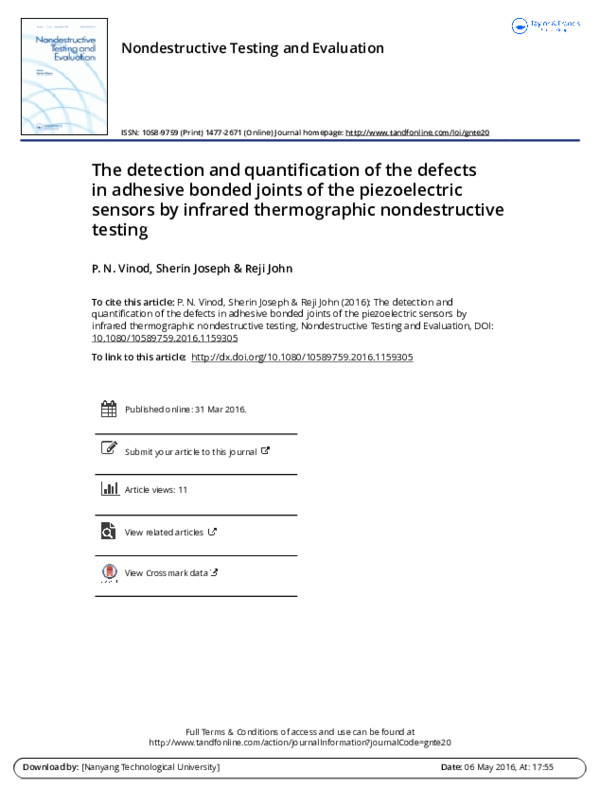 (PDF) Nondestructive Testing and Evaluation