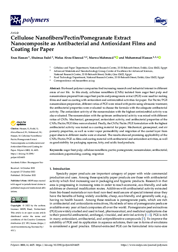 (PDF) Cellulose Nanofibers/Pectin/Pomegranate Extract Nanocomposite as Antibacterial and ...