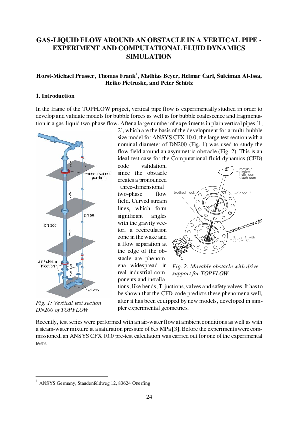 (PDF) Gas–liquid flow around an obstacle in a vertical pipe