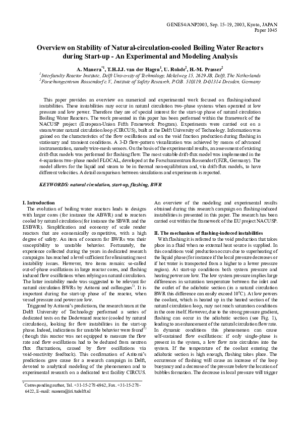 (PDF) Overview on stability of natural-circulation-cooled boiling water ...