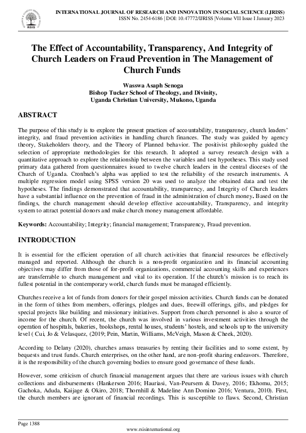 (PDF) The Effect of Accountability, Transparency, And Integrity of ...