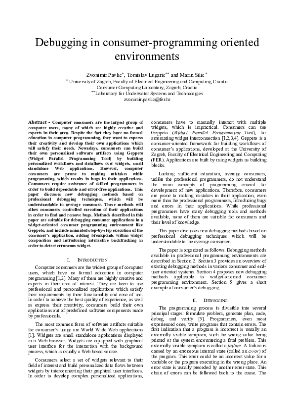 (PDF) Debugging in consumer-programming oriented environments