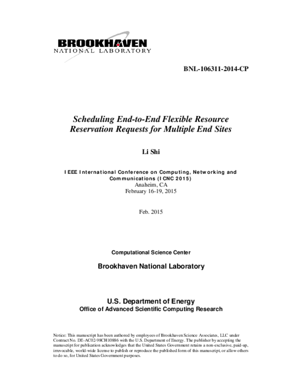 (PDF) Scheduling end-to-end flexible resource reservation requests for ...