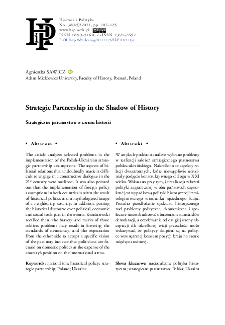 (PDF) Strategic Partnership in the Shadow of History