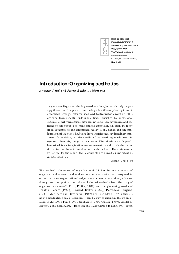 (PDF) Introduction: Organizing Aesthetics | pierre Guillet de Monthoux ...
