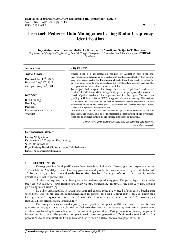 (PDF) Livestock Pedigree Data Management Using Radio Frequency ...