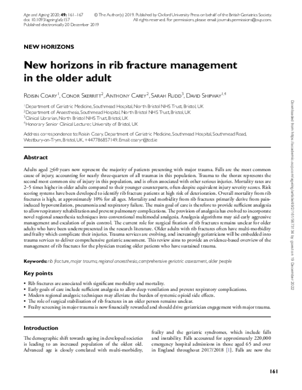 (PDF) New horizons in rib fracture management in the older adult ...