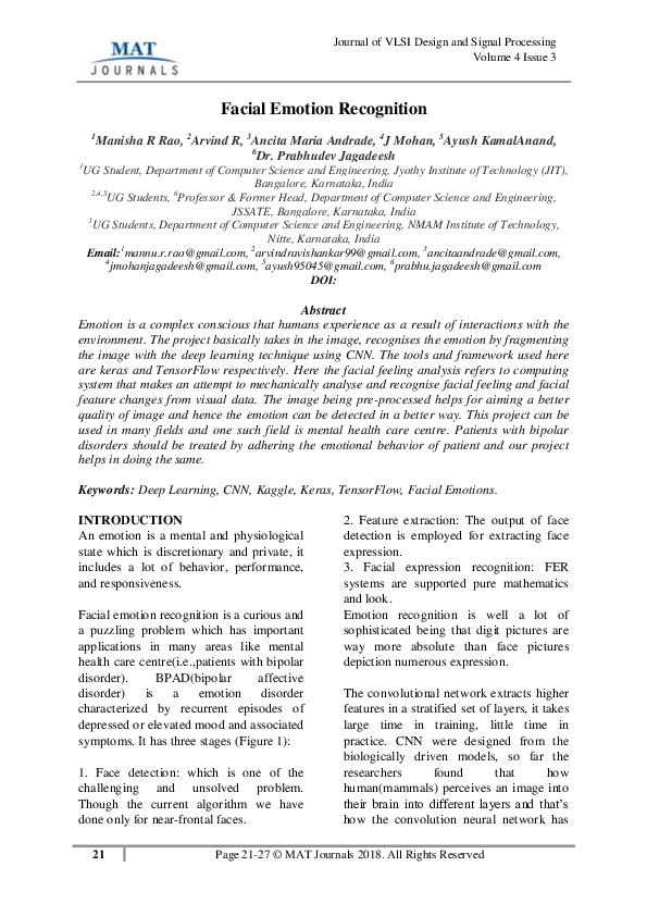 (PDF) Facial Emotion Recognition (PDF) Facial Emotion Recognition