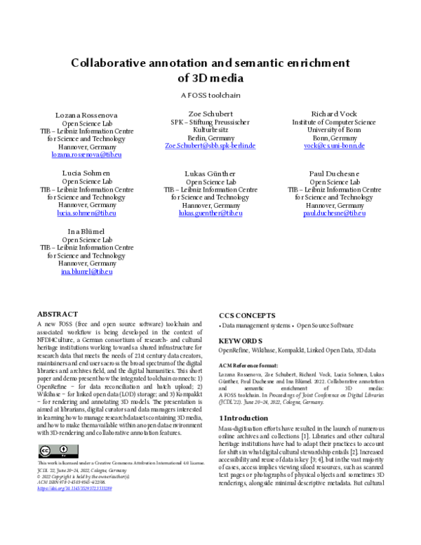 (PDF) Collaborative annotation and semantic enrichment of 3D media ...