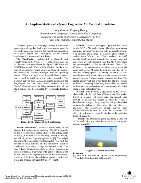 (PDF) An implementation of a game engine for air combat simulation