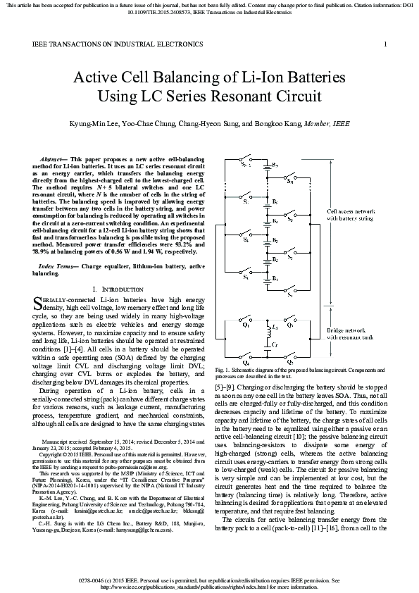 (PDF) Active Cell Balancing of Li-Ion Batteries Using $LC$ Series Resonant Circuit