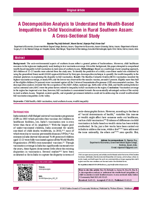 (PDF) A decomposition analysis to understand the wealth-based ...