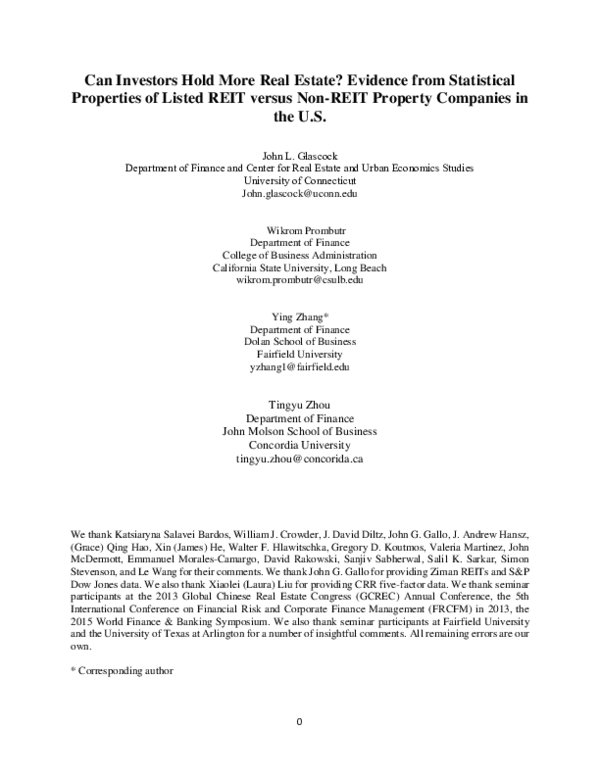 (PDF) Can Investors Hold More Real Estate? Evidence from Statistical ...