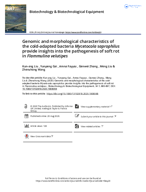 (PDF) Genomic and morphological characteristics of the cold-adapted ...