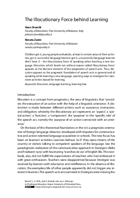 (PDF) The Illocutionary Force behind Learning