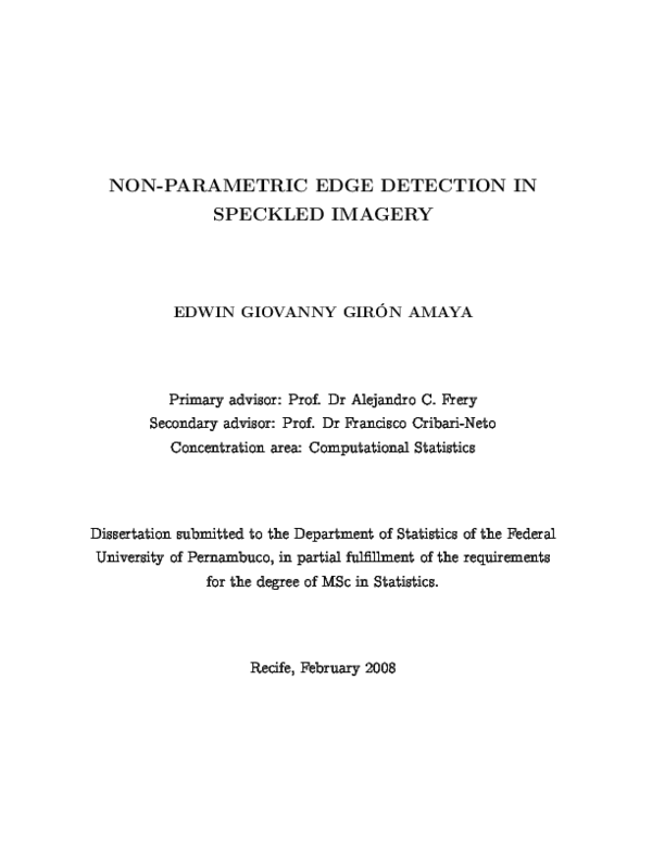 Pdf Nonparametric Edge Detection In Speckled Imagery