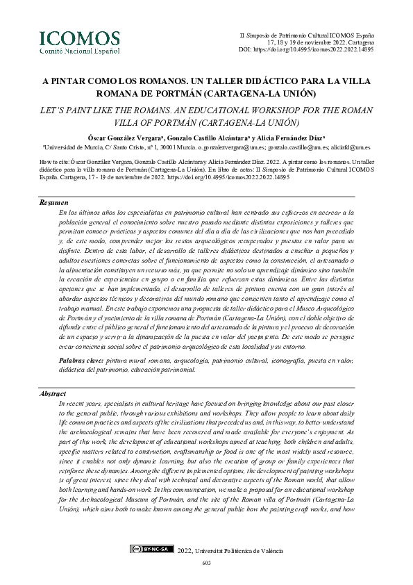 (PDF) A pintar como los romanos. Un taller didáctico para la villa ...