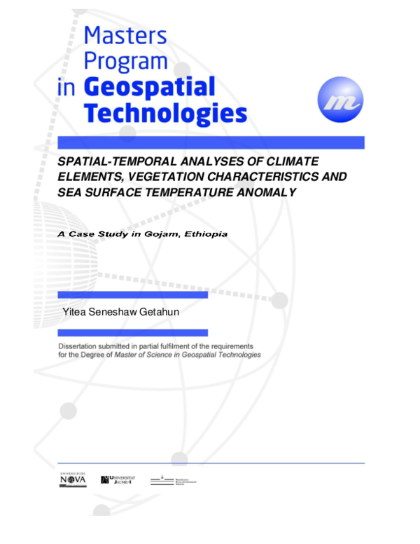 Pdf Spatial Temporal Analyses Of Climate Elements Vegetation Characteristics And Sea Surface