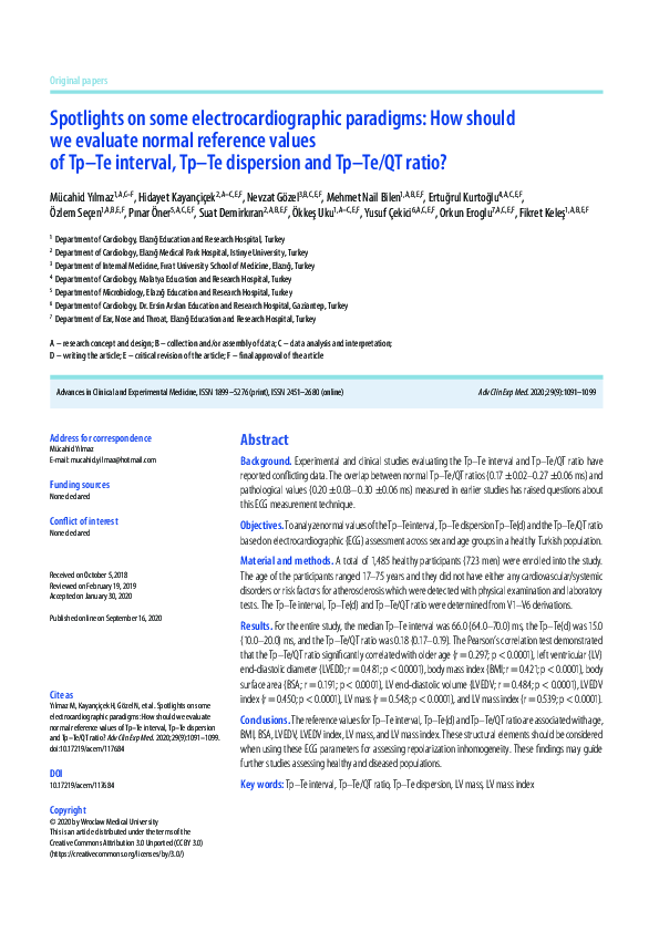 (PDF) Spotlights on some electrocardiographic paradigms: How should we ...