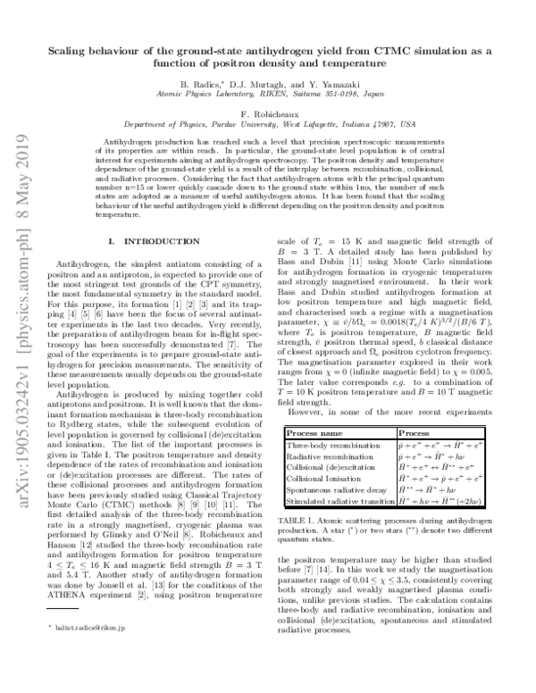 (PDF) Scaling behavior of the ground-state antihydrogen yield as a function of positron density ...