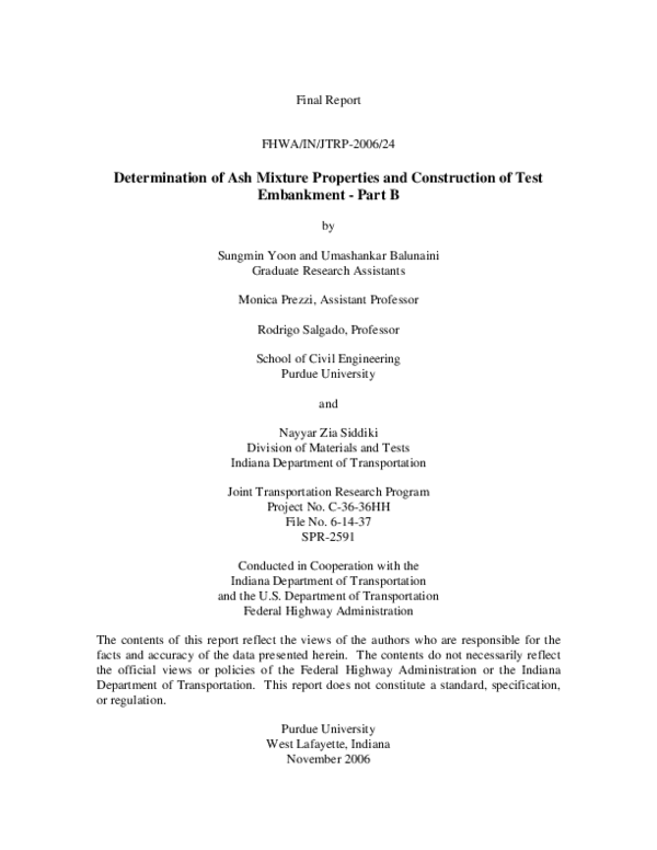 (PDF) Determination of Ash Mixture Properties and Construction of Test ...