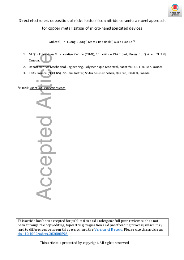 (PDF) Direct Electroless Deposition of Nickel onto Silicon Nitride Ceramic: A Novel Approach for ...