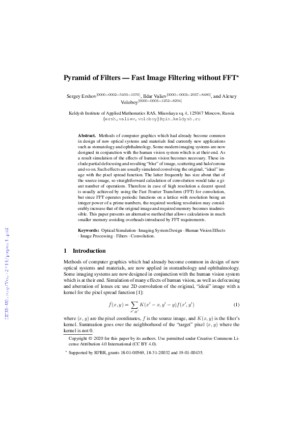 Pdf Pyramid Of Filters Fast Image Filtering Without Fft